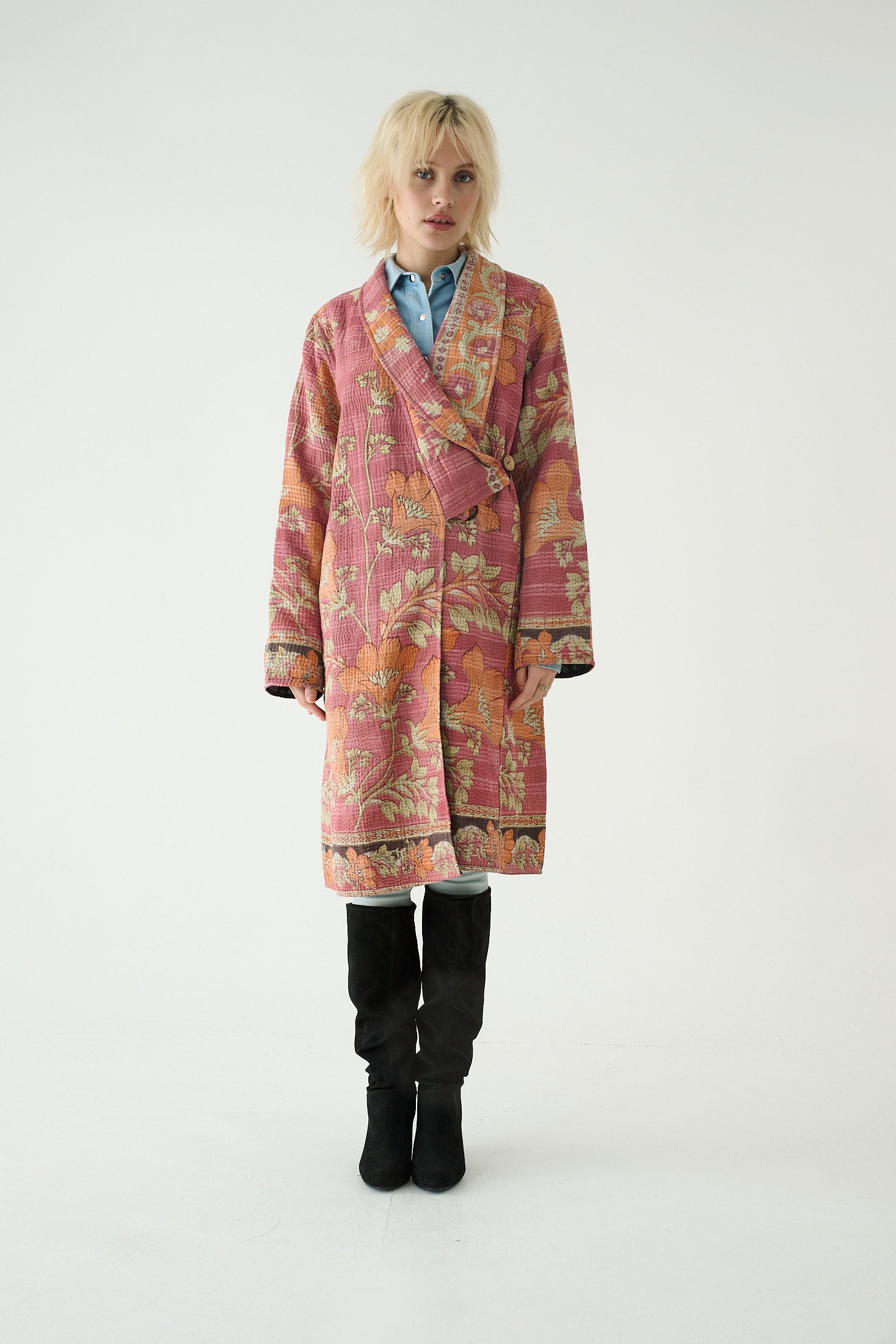 Repurposed Quilted Kantha Coat Pink 020 – Gypset and the Rainbow